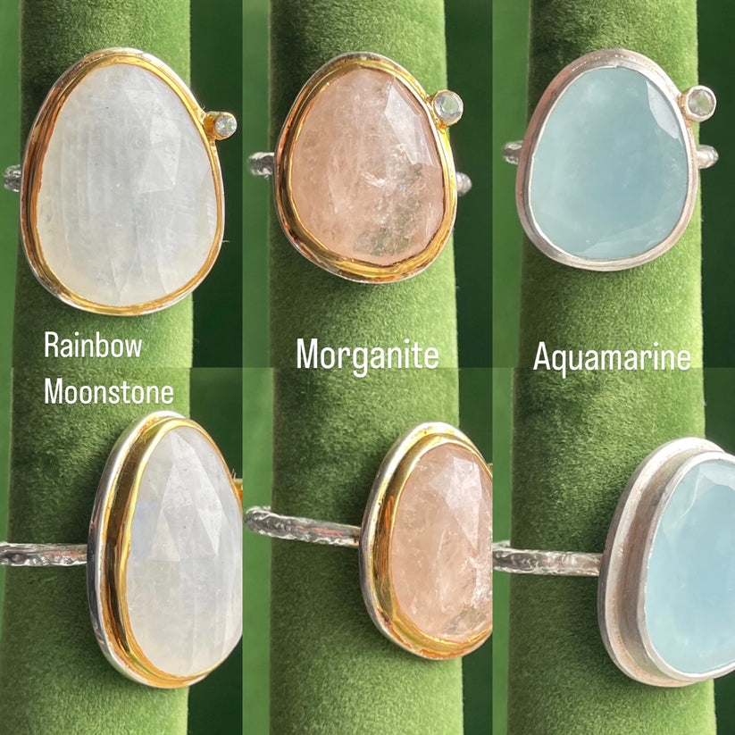 Aquamarine + White Topaz Classic – Emily Rose Gems